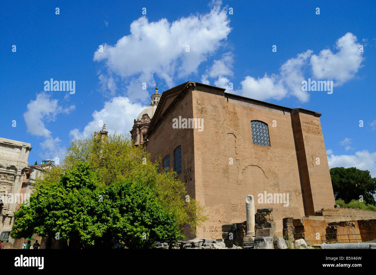The Roman Forum with the Curia or ancient Senate House, Rome Italy ...