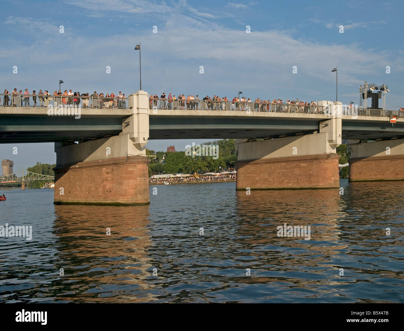 festival of riverbank start viewers at Under Main Bridge river Main for ...