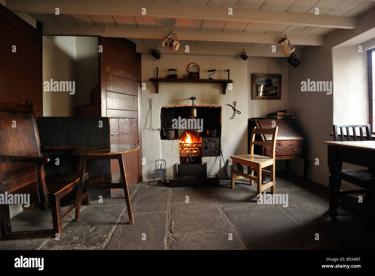 building interior, museum of welsh life, st fagans, cardiff, wales, uk ...
