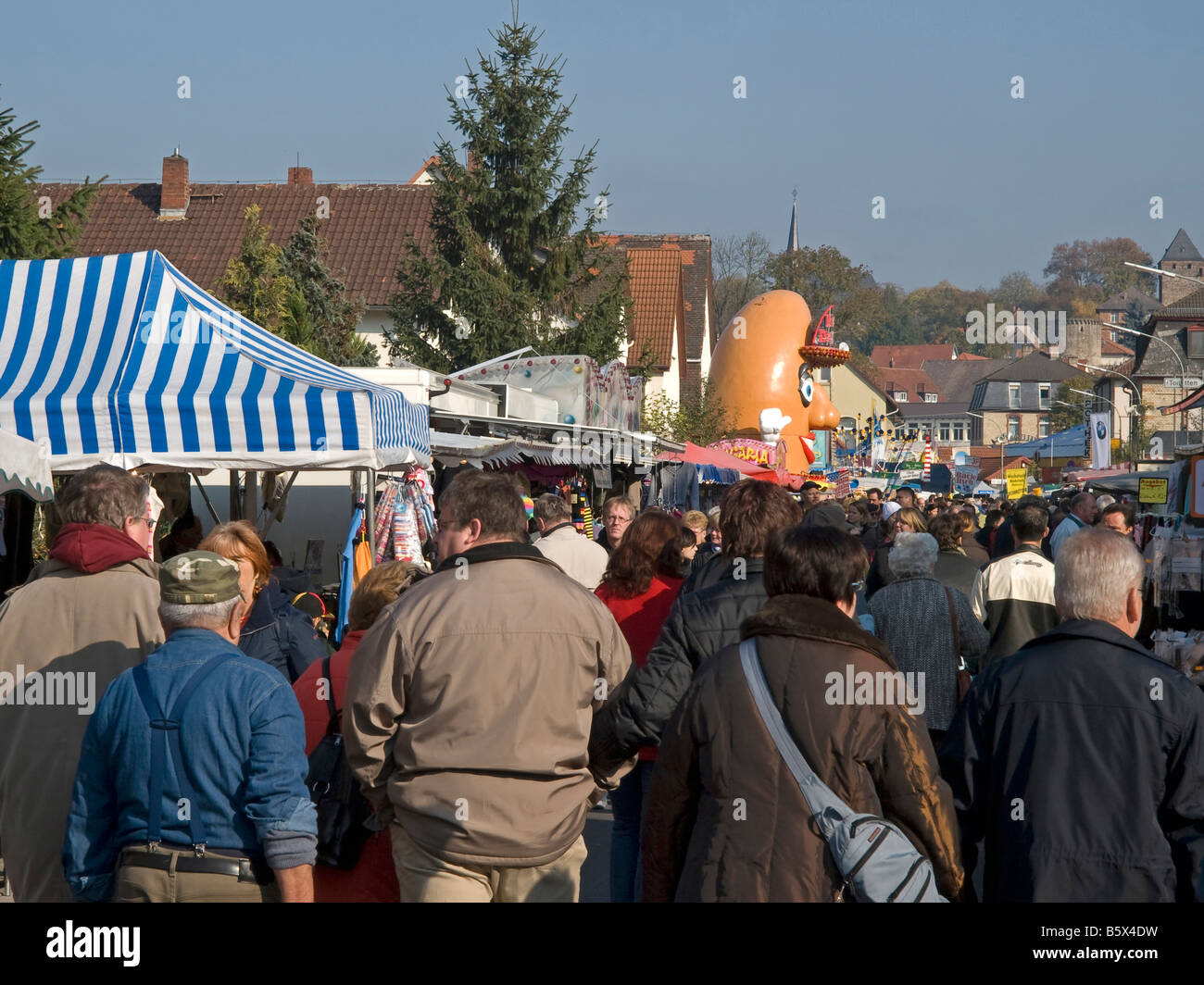traditonell cold market with different food stalls many people on ...