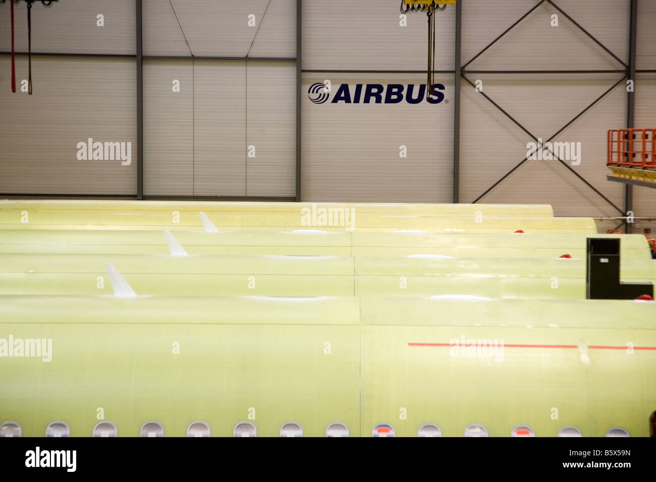 Aircraft are constructed in the Airbus plant in Hamburg, Germany. The ...