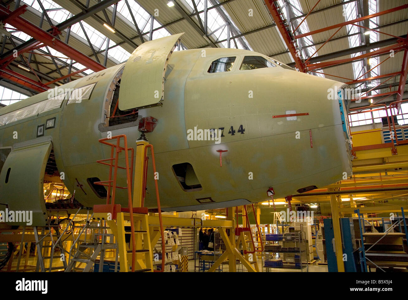 Aircraft are constructed in the Airbus plant in Hamburg, Germany Stock ...