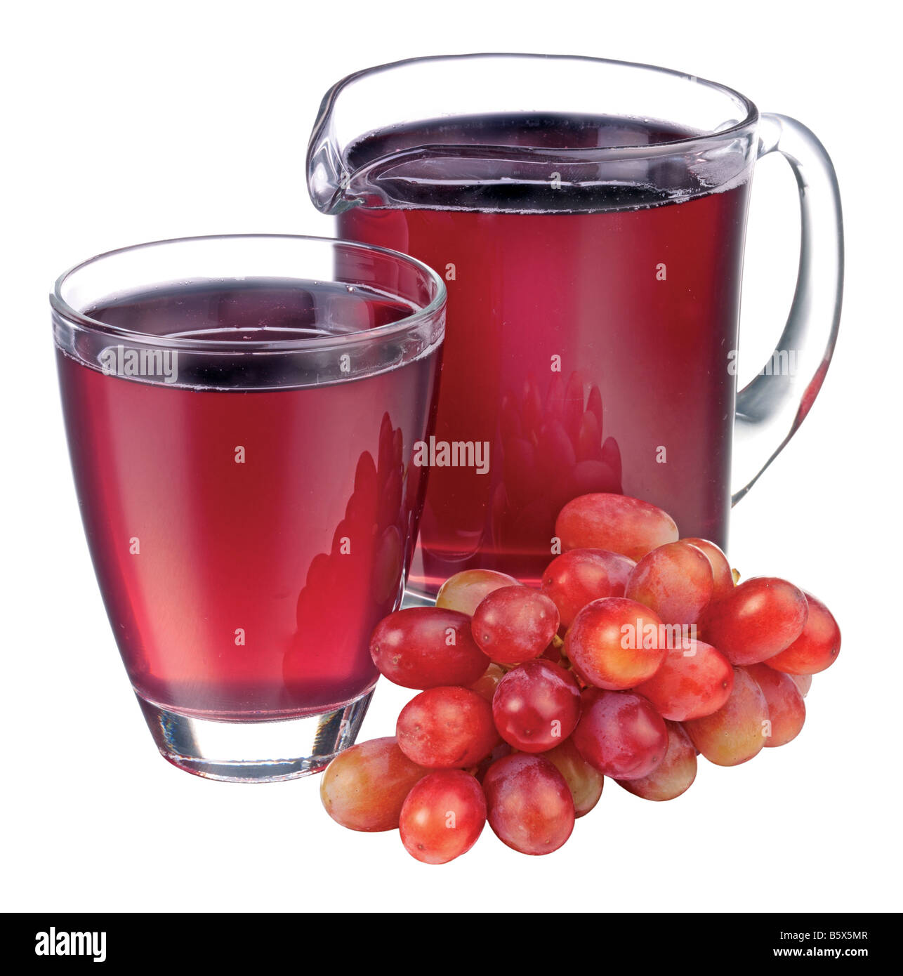 GLASS AND JUG OF RED GRAPE JUICE CUT OUT Stock Photo - Alamy