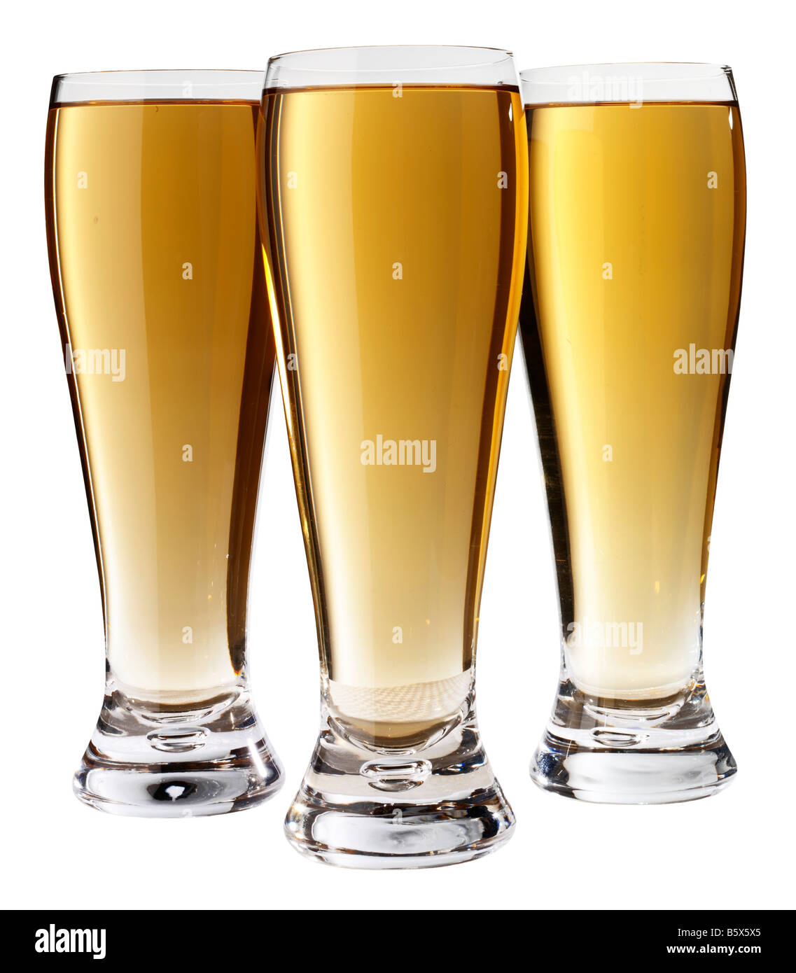 THREE TALL GLASSES OF BEER,CUT OUT Stock Photo - Alamy