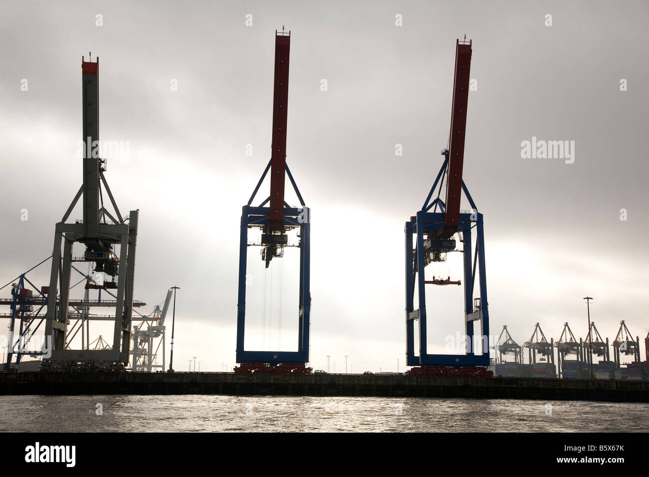 The Port of Hamburg, Germany. The international container port is one ...