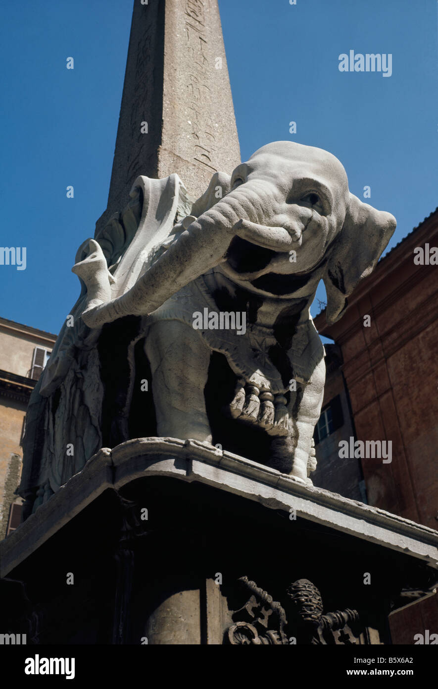 Bernini'S Elephant, Rome Stock Photo - Alamy