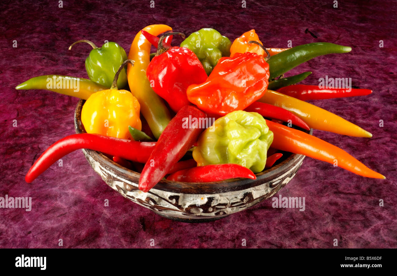 SELECTION OF FRESH CHILLIES Stock Photo - Alamy