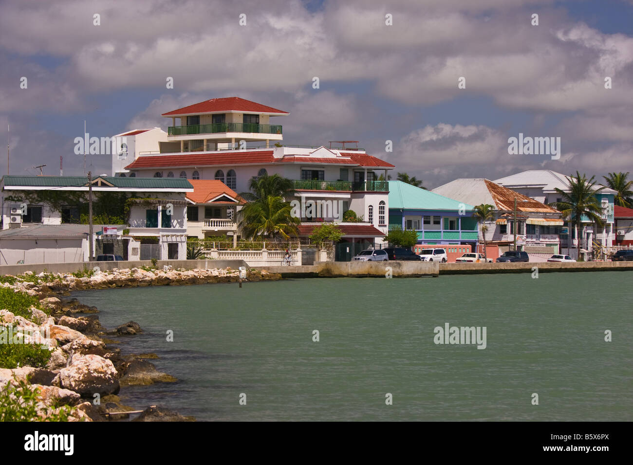 BELIZE CITY BELIZE waterfront in Fort George area Stock Photo - Alamy