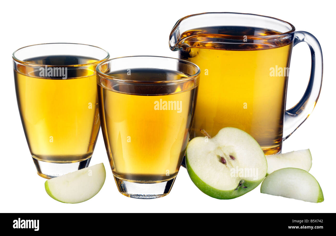 GLASS AND JUG OF APPLE JUICE Stock Photo - Alamy