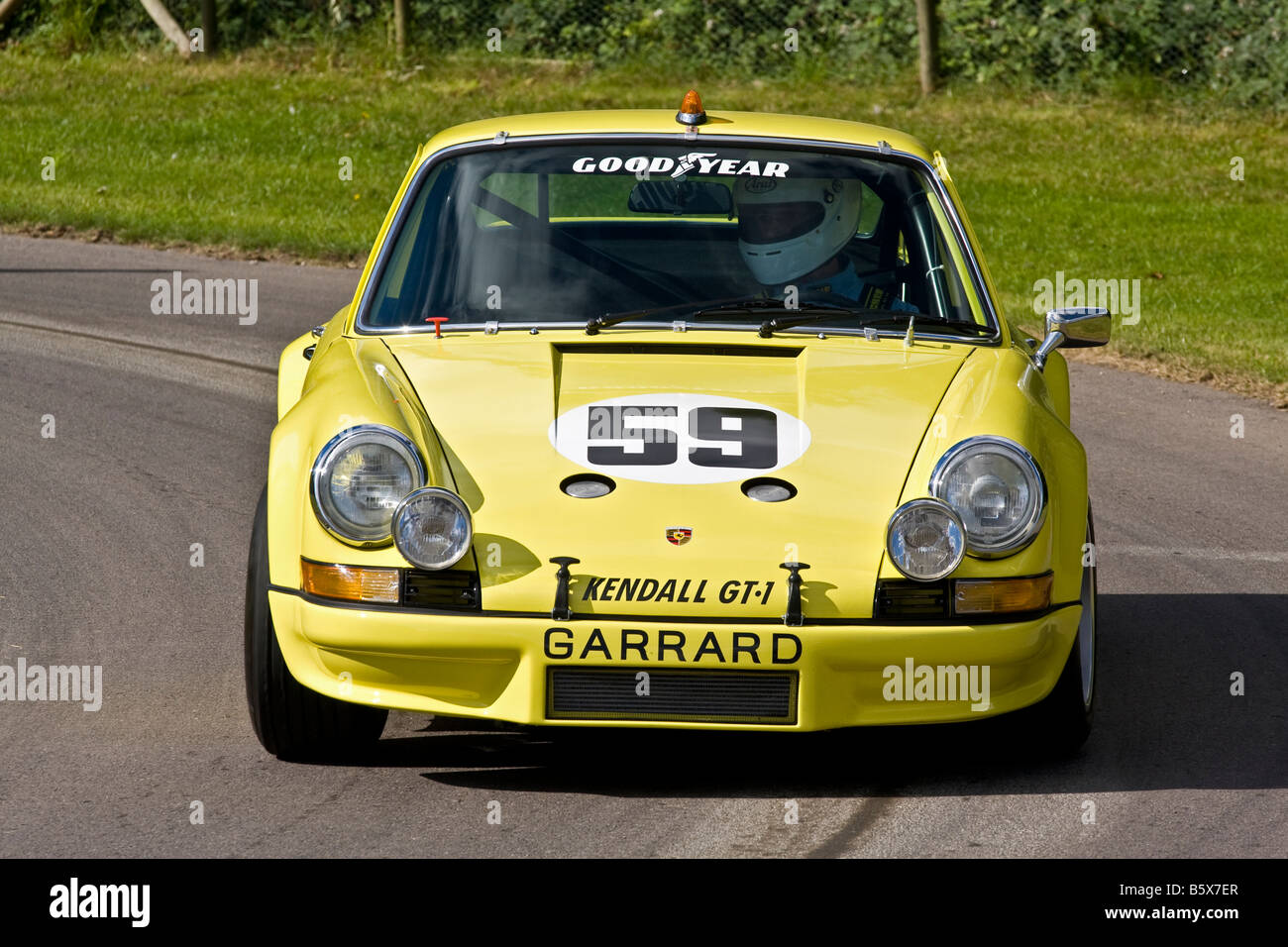 1973 Brumos-Porsche 911 RSR IMSA series racer with driver Philip Basil ...