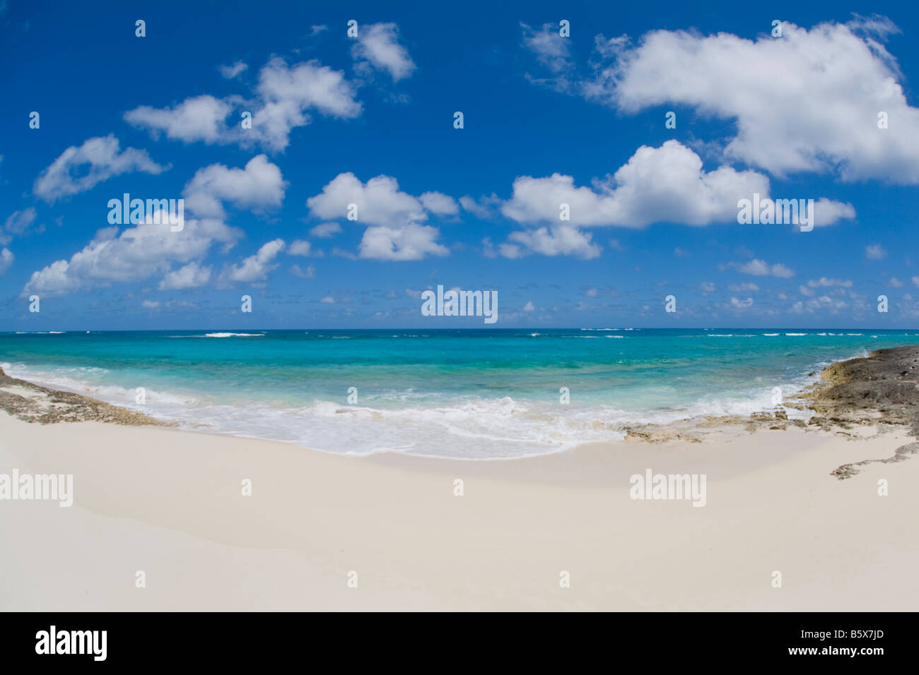 Small secluded beach on the caribbean island of Anguilla in the British ...