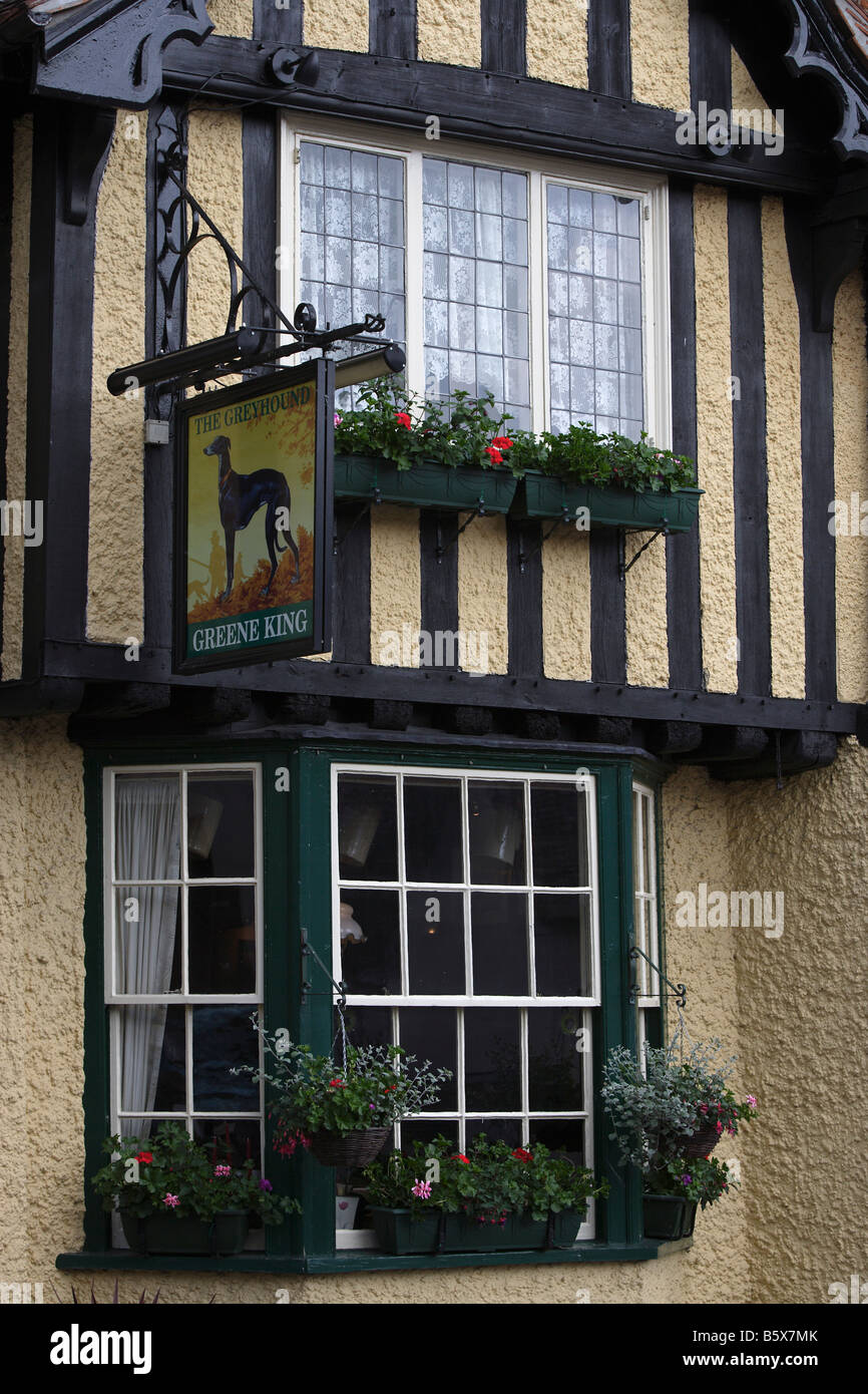 Lavenham Town center Half timbered buildings Typical houses Suffolk UK ...