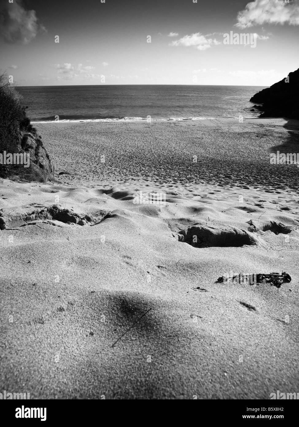 Footsteps beach Black and White Stock Photos & Images - Alamy