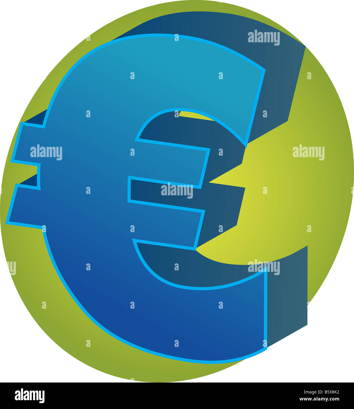 Euro Currency symbol isometric illustration european union Stock Photo ...
