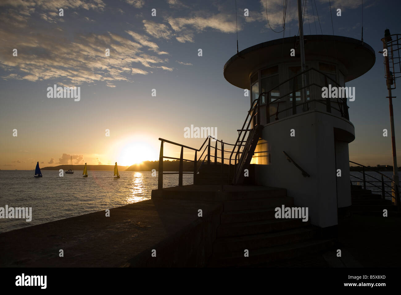 sunset. plymouth devon southwest Stock Photo - Alamy