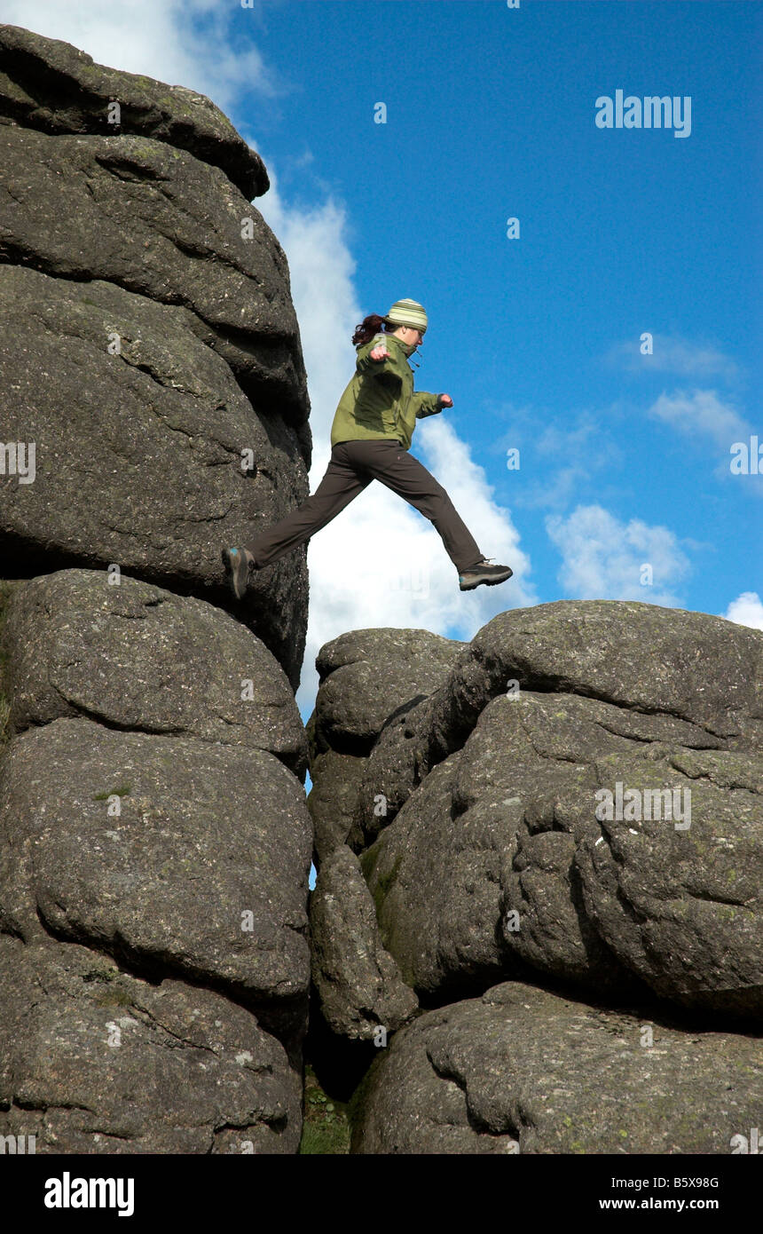 Woman rocks jump hi-res stock photography and images - Alamy