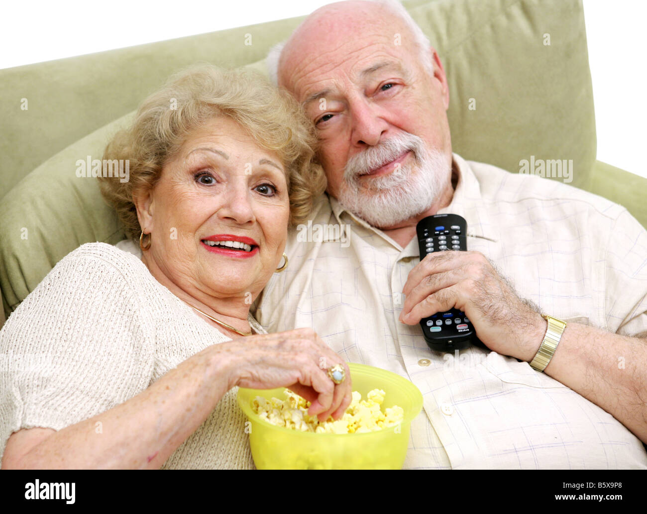 Senior Woman Changing Channels Control High Resolution Stock ...