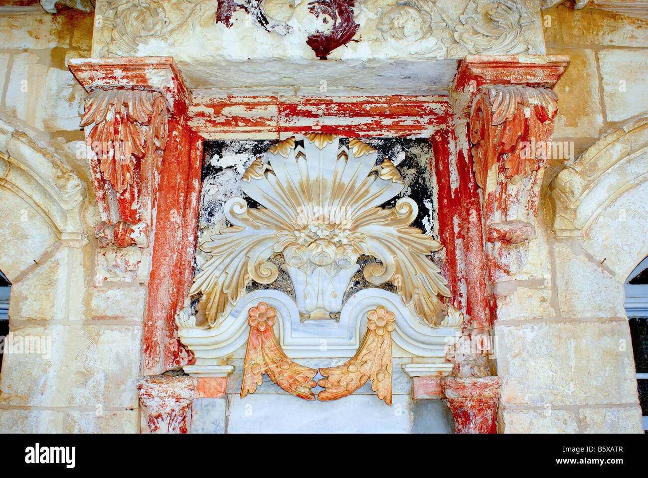 Relief over an ancient post in a Greek ancient temple Stock Photo - Alamy