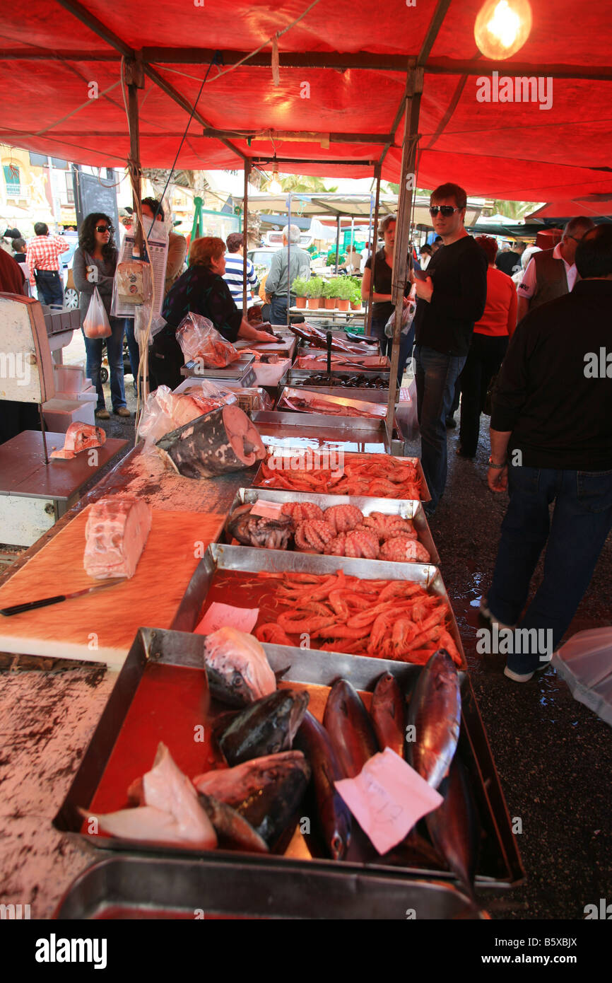 Market of Marsaxlokk Malta Island Stock Photo - Alamy