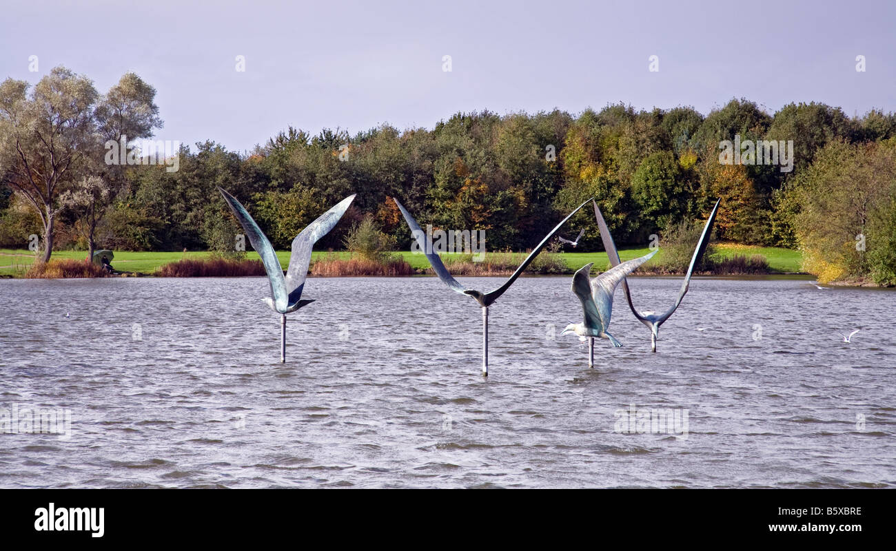 JCB Landscaped grounds with lake Stock Photo - Alamy