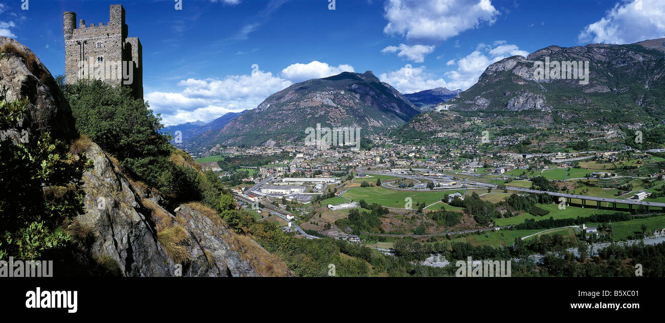 Ussel castle Chatillon Valle d'Aosta Italy Stock Photo - Alamy