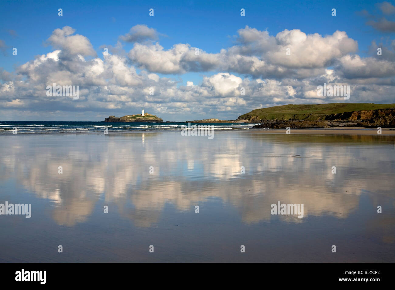 godrevy and gwithian beach cornwall Stock Photo - Alamy