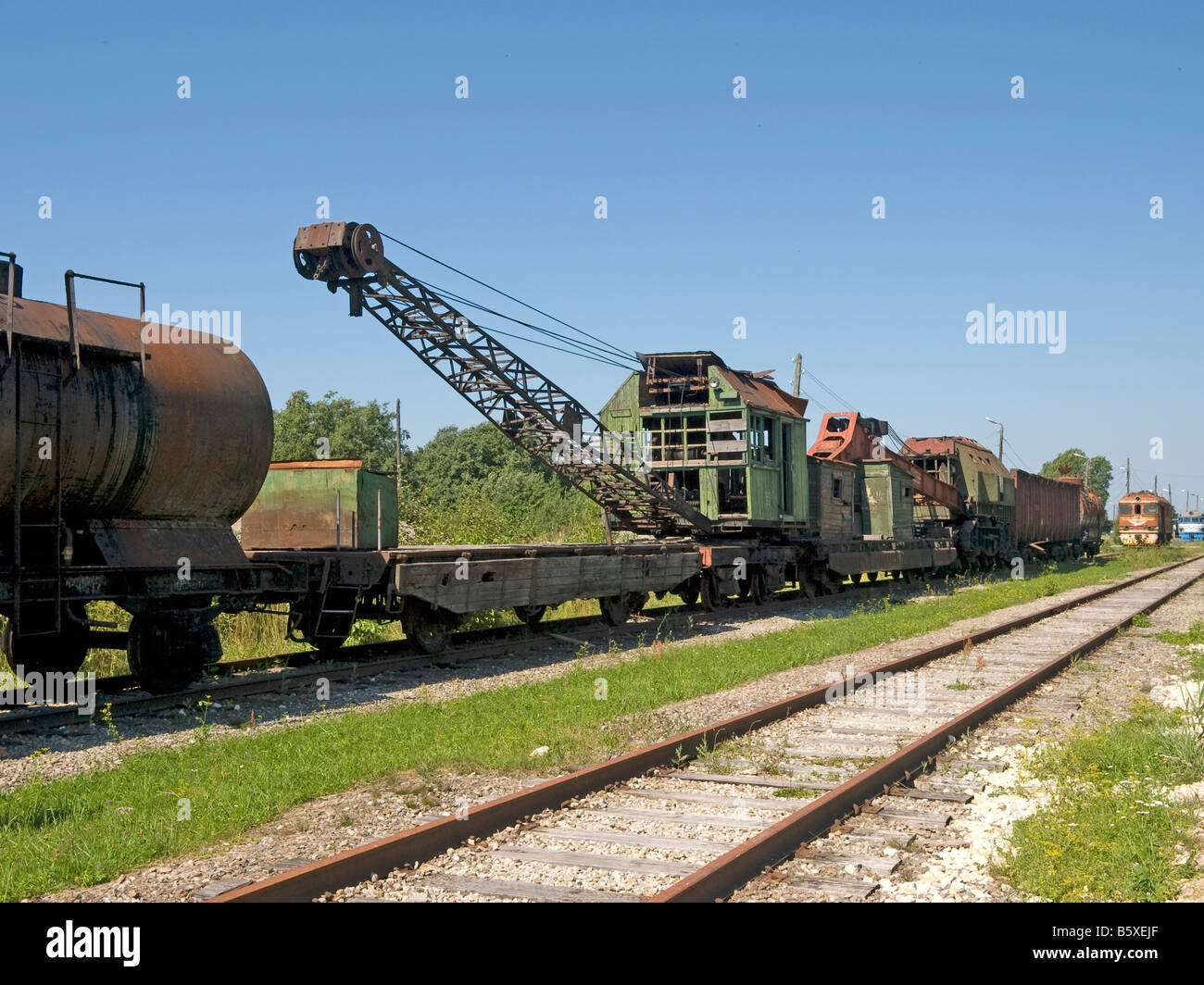 railway station with waggon of an old russian railway train Haapsalu ...