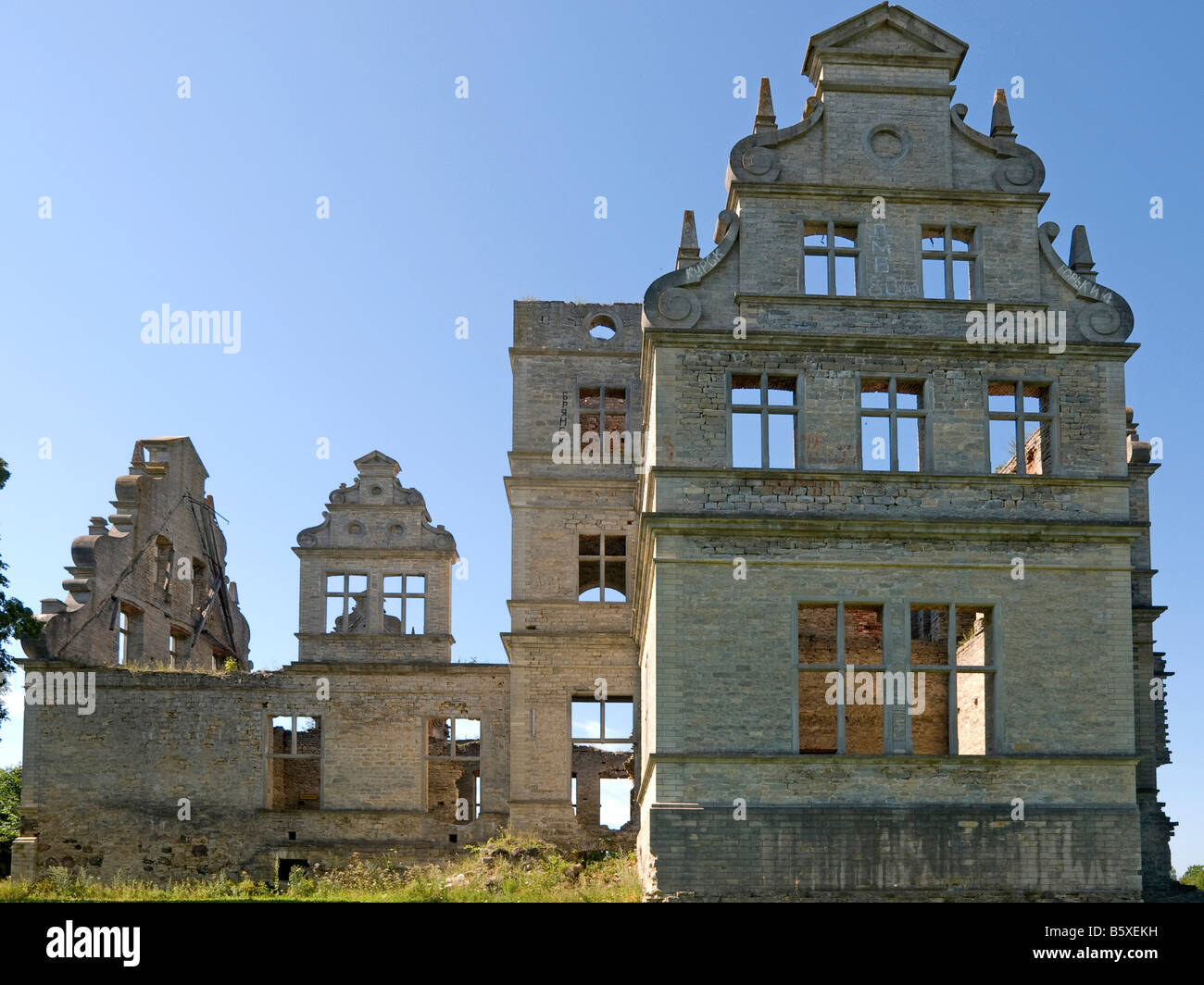 ruin of a renaissance castle Ungru Manor Linde Lindehof near Haapsalu ...