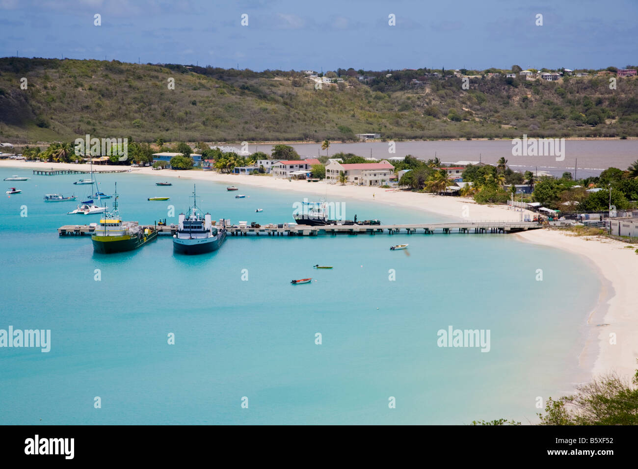 Road Bay in Sandy Ground area on the caribbean island of Anguilla in ...