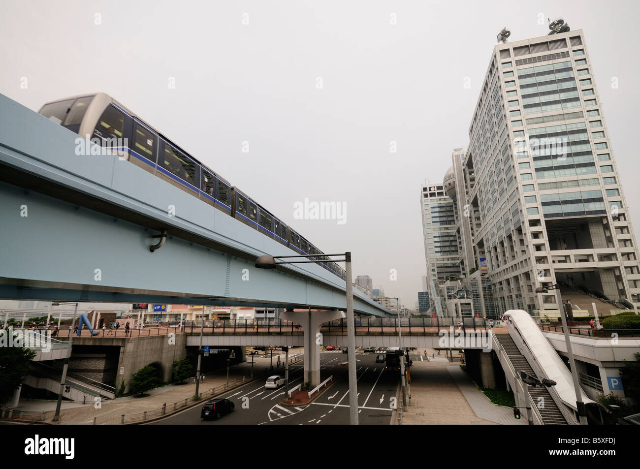 Automated guideway transit train (Yurikamome Line) and Fuji TV ...
