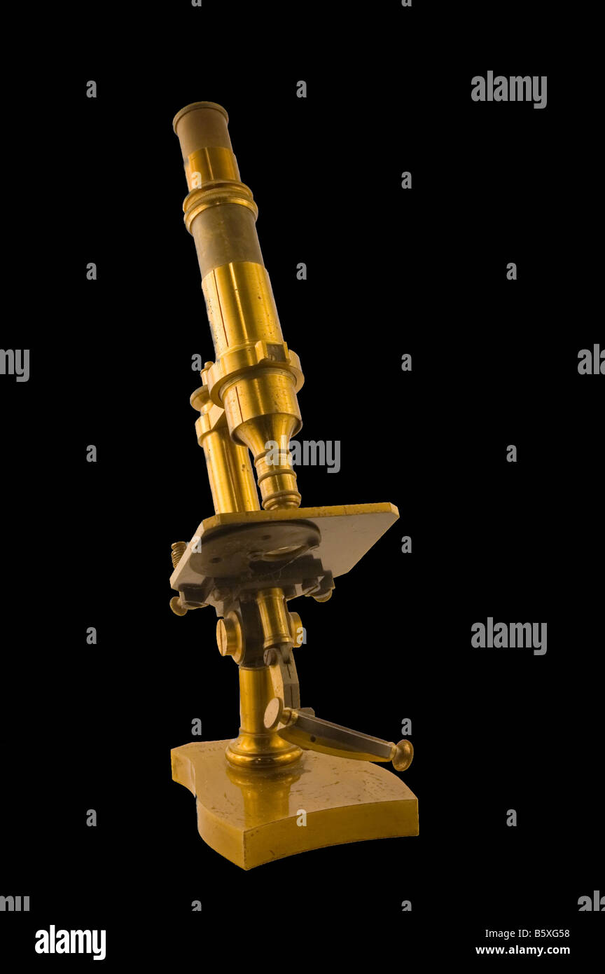 Antique brass microscope hi-res stock photography and images - Alamy