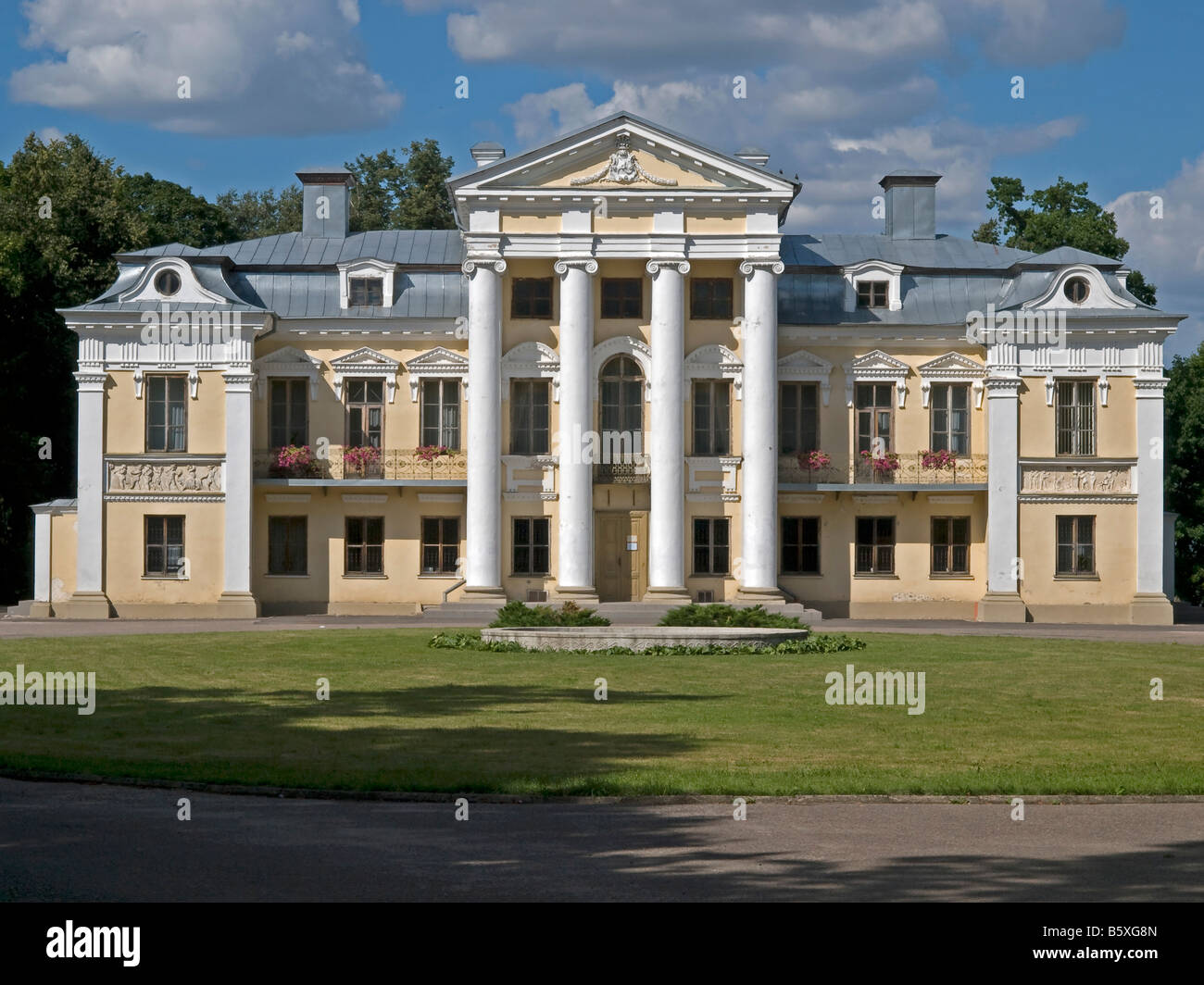 classicist castle in Paezeriai near Vilkaviskis Lithuania Baltic states ...