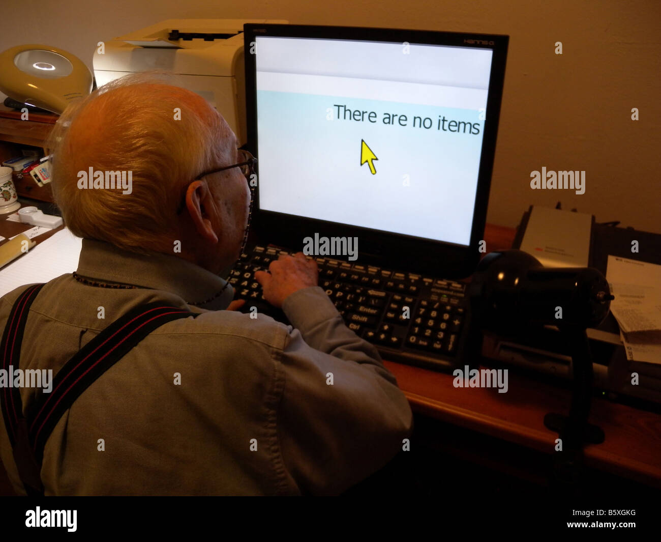 Computer large type blind hi-res stock photography and images - Alamy