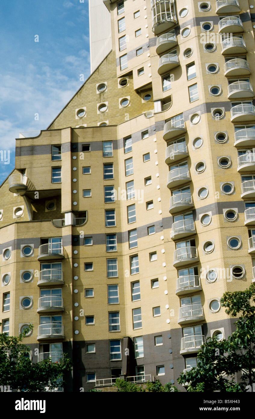 River-facing elevation of the Cascades, housing development by Kentish ...