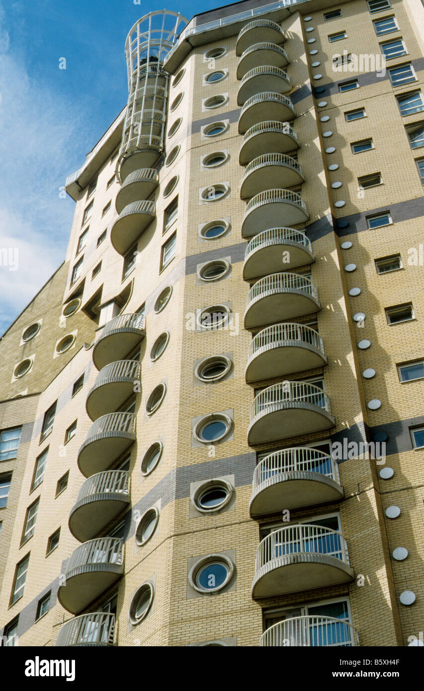 River-facing elevation of the Cascades, housing development by Kentish ...
