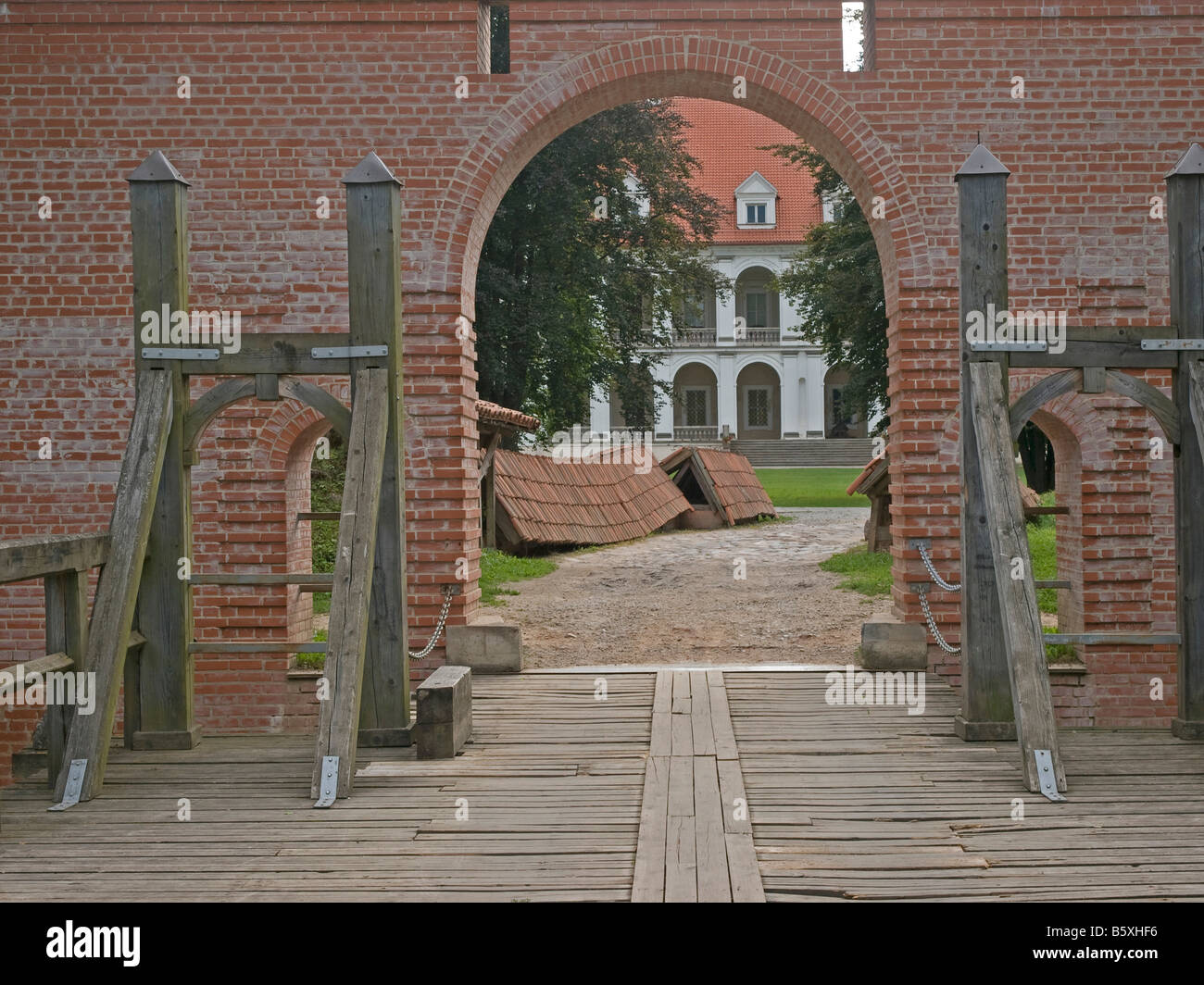 entrance gate to the castle of Birzai Lithuania Baltic states Stock ...
