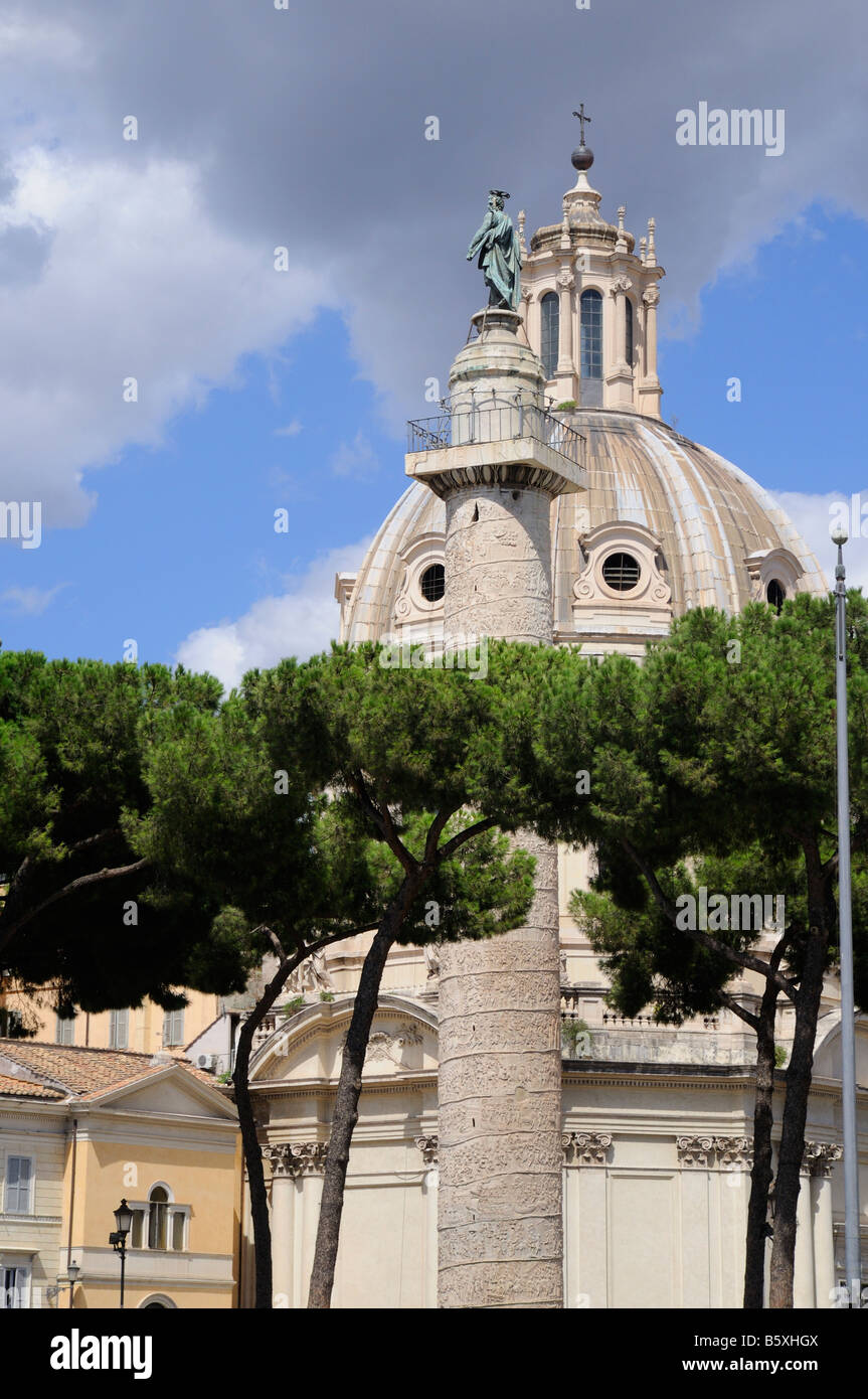 Hadrian's Column on the edge of the Ancient Roman Forum, Rome Italy ...