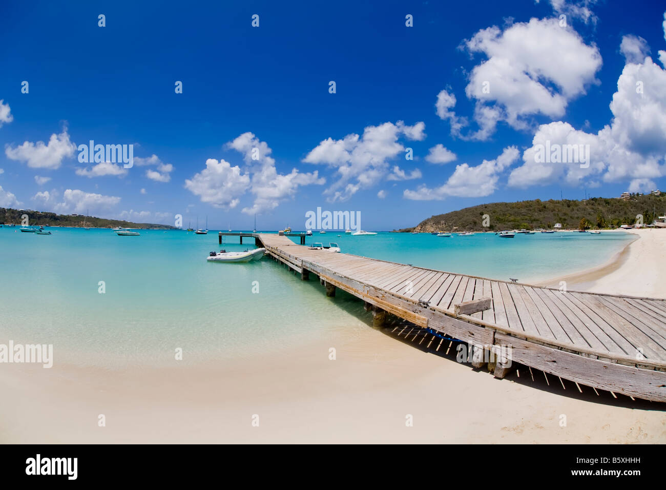 Public dock on Road Bay in Sandy Ground area on the caribbean island of ...