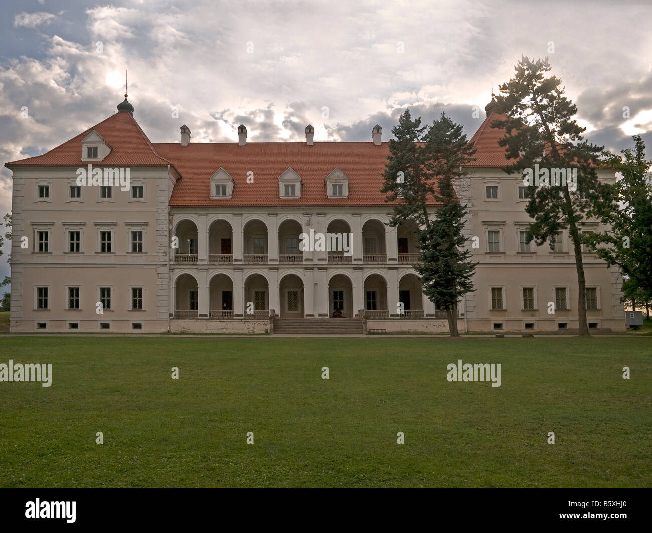store front facade of the castle of Birzai Lithuania Baltic states ...