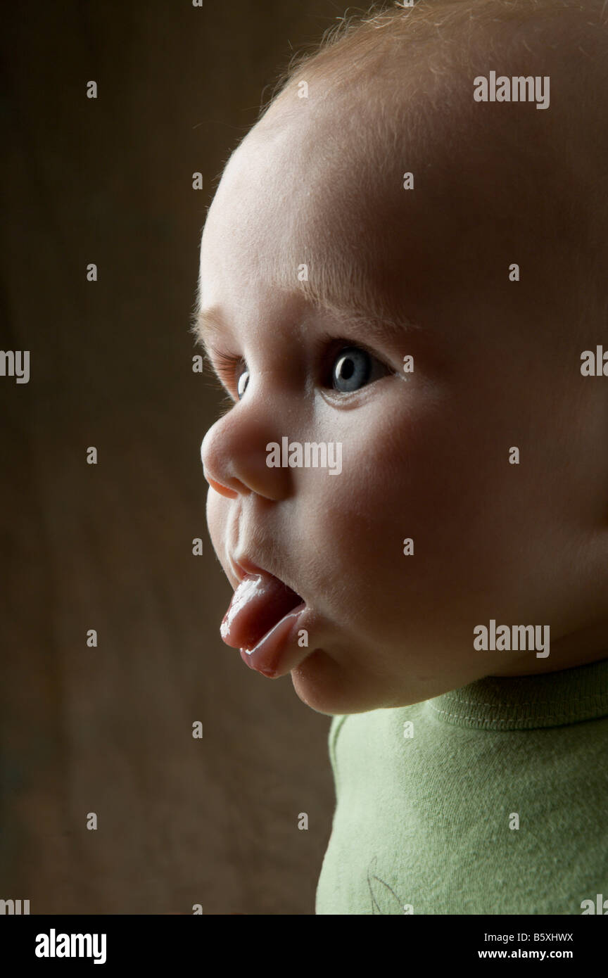 Baby face profile Stock Photo - Alamy