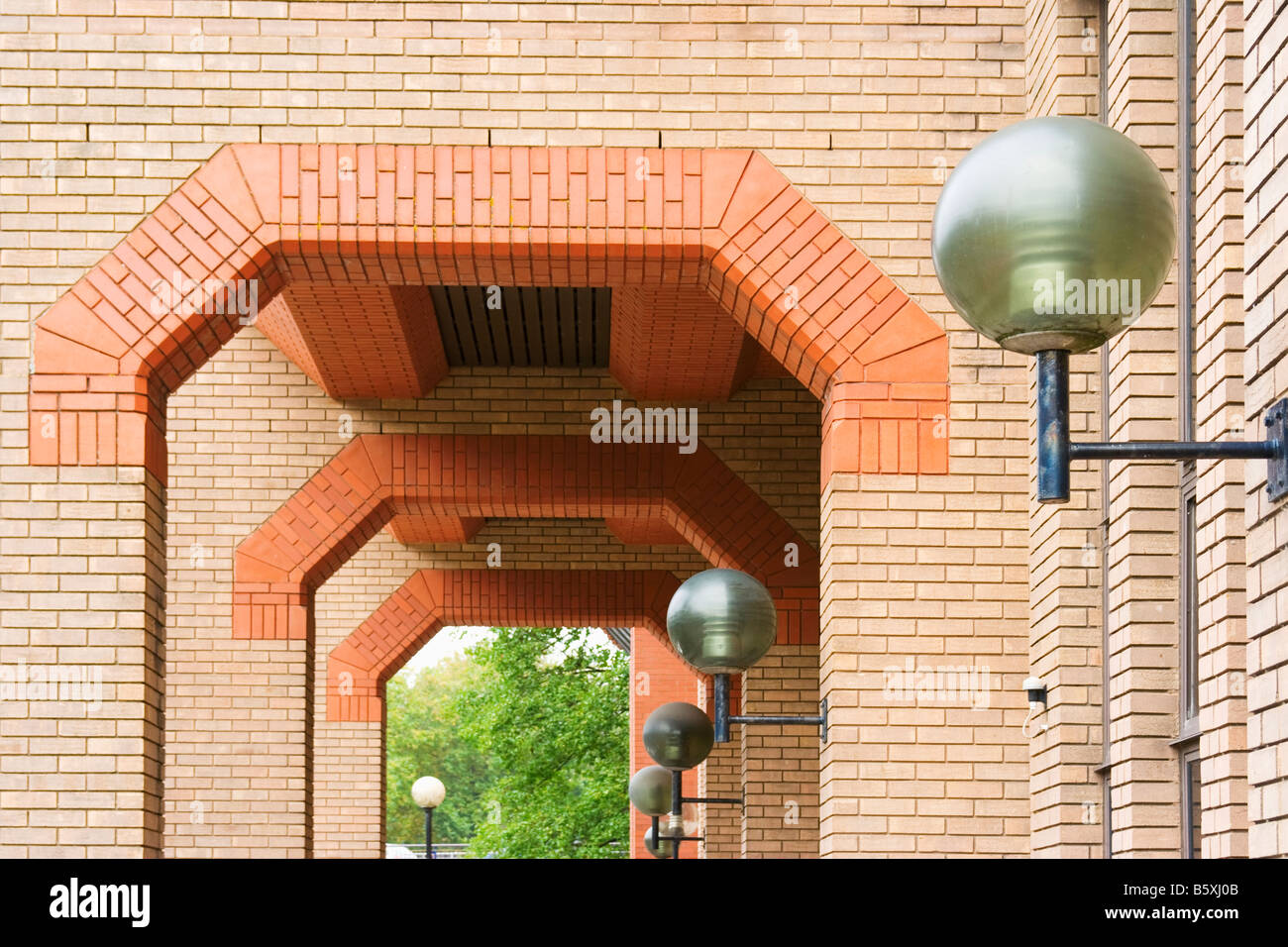 Brick work arches on modern building Stock Photo - Alamy