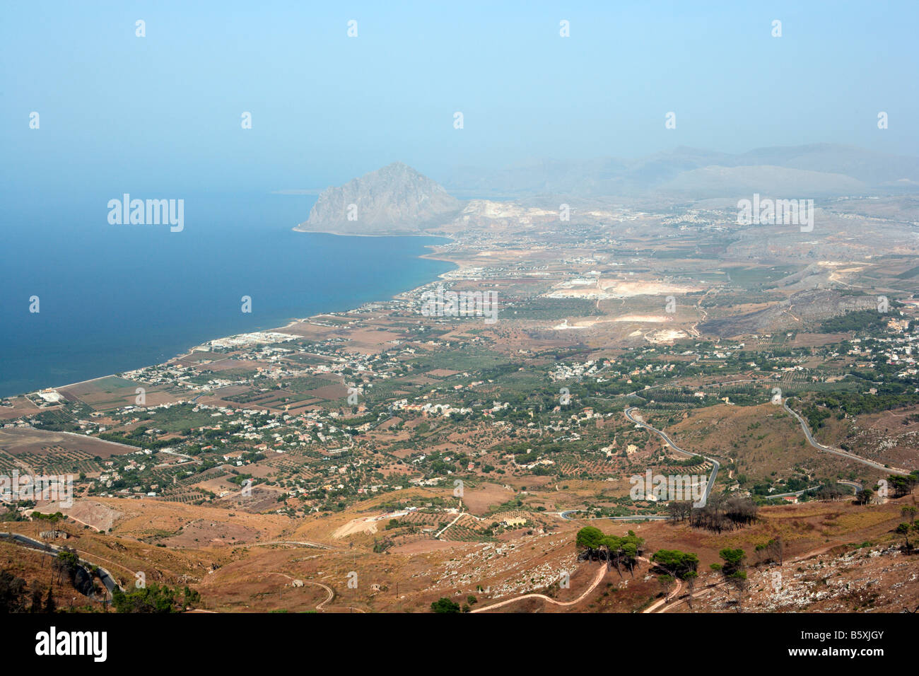 Western Sicily towards the Mediterranean Sea from Erice Stock Photo - Alamy