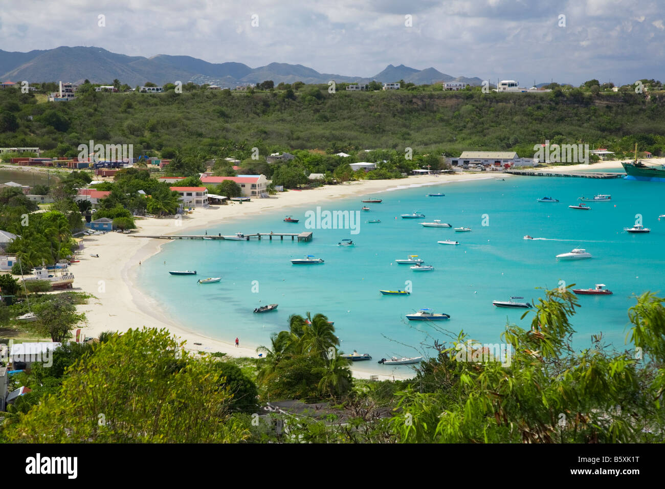 Road Bay in Sandy Ground area on the caribbean island of Anguilla in ...