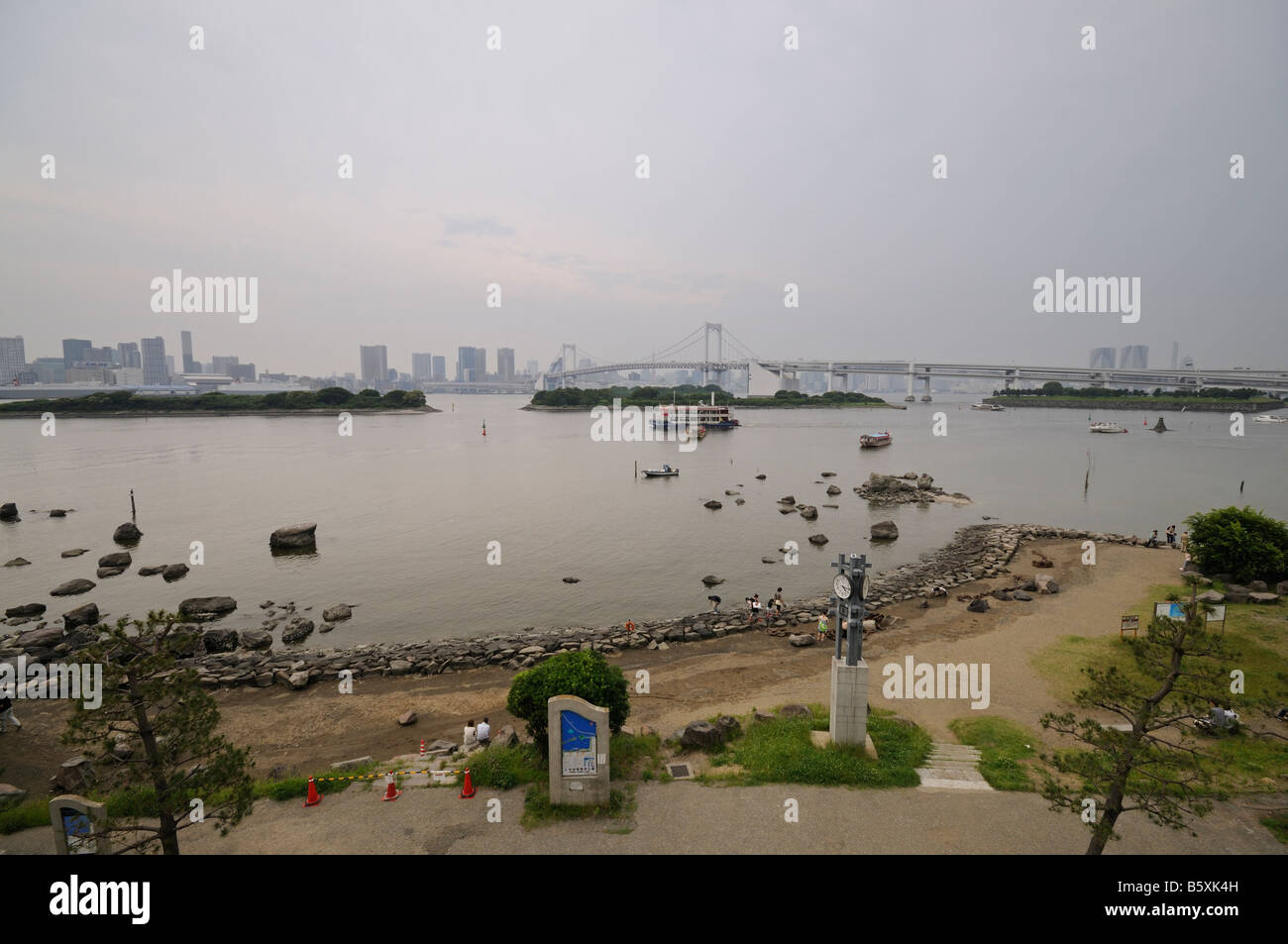 Tokyo city and bay as seen from Odaiba island. Tokyo Bay. Japan Stock ...