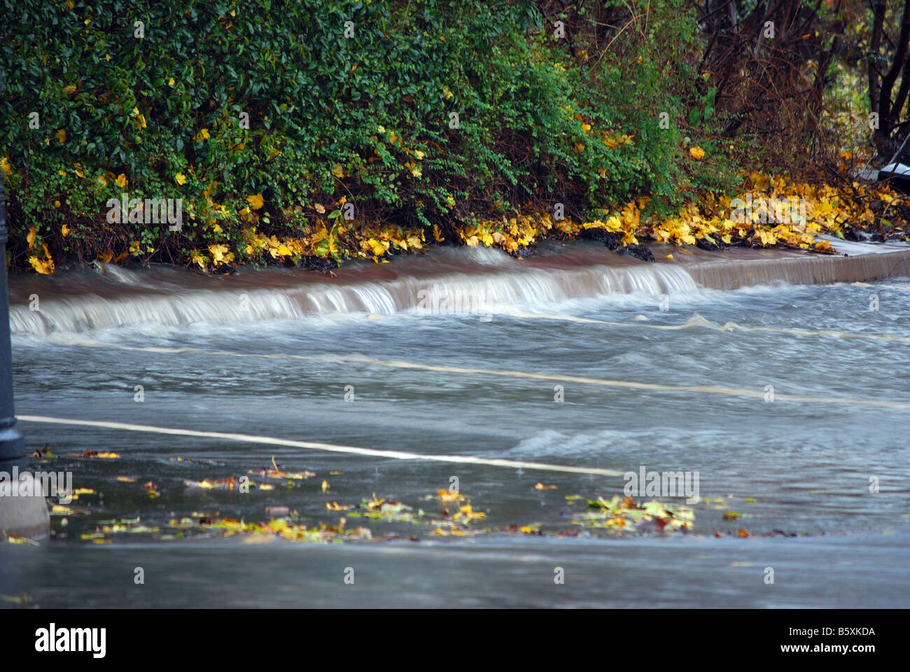 Water overflowing from Ditch due to too much rainfall Stock Photo - Alamy