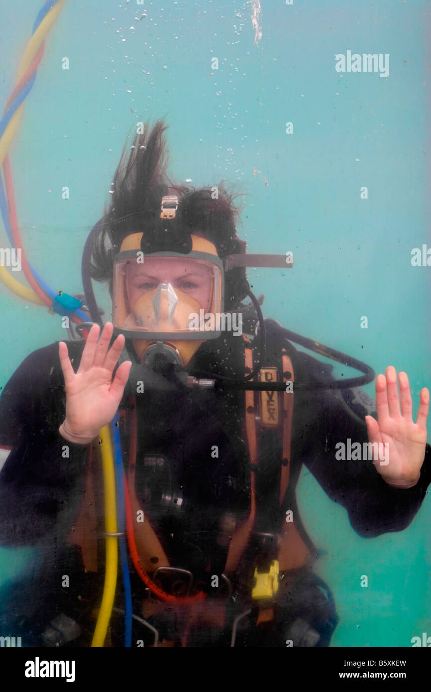 A submerged Royal Navy diver Stock Photo - Alamy