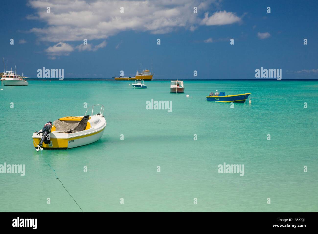Road Bay in Sandy Ground area on the caribbean island of Anguilla in ...