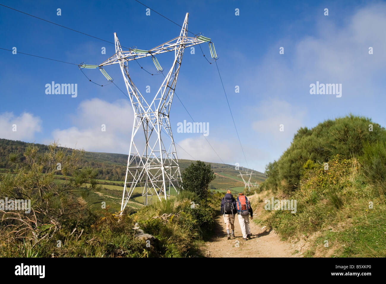 A couple hikes below high voltage power lines and tower along the ...