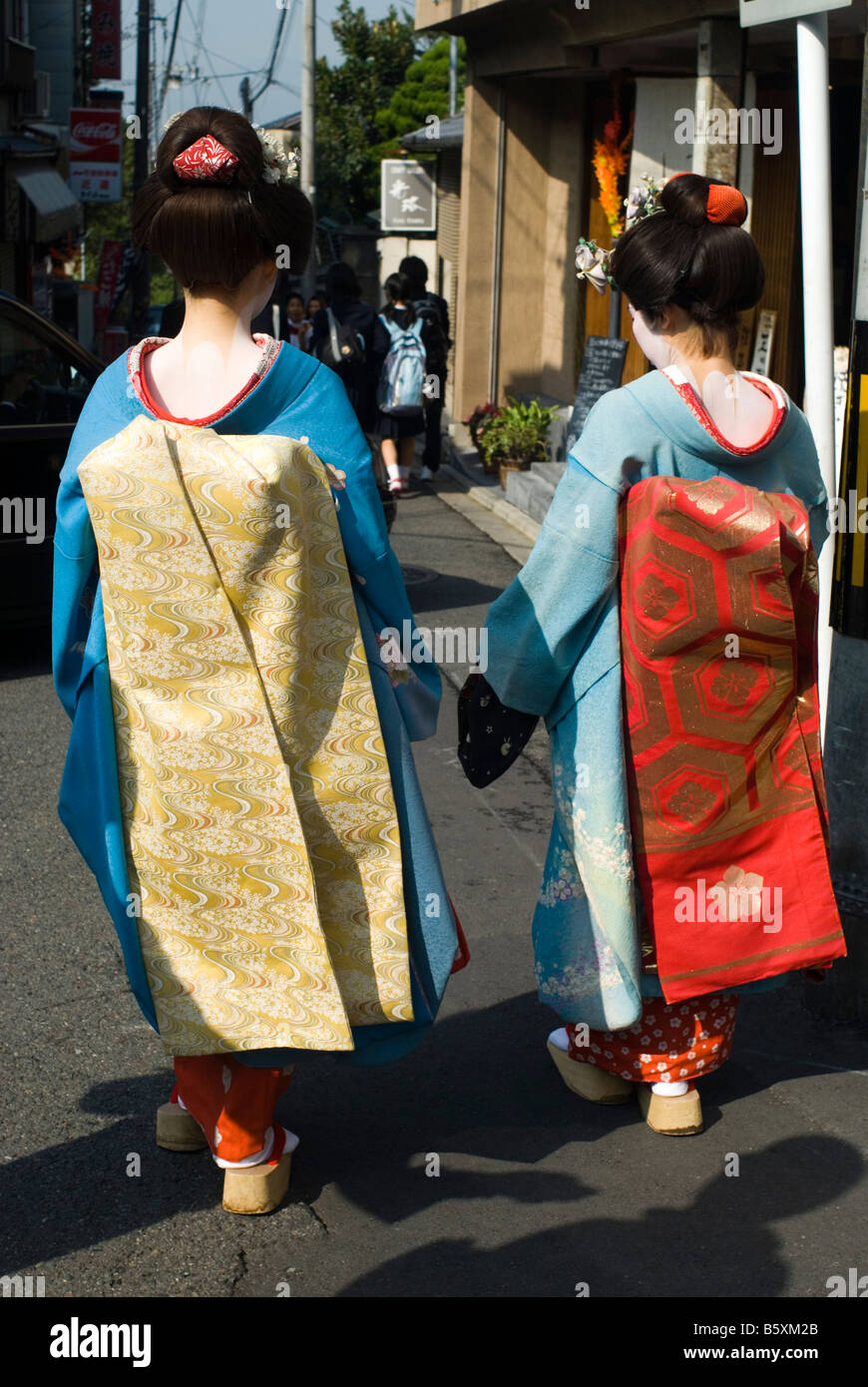 Maiko apprentice of Geisha dressed in Kimono KYOTO Japan Stock Photo ...
