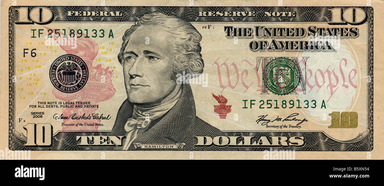fine image closeup of 10 american dollar Stock Photo - Alamy